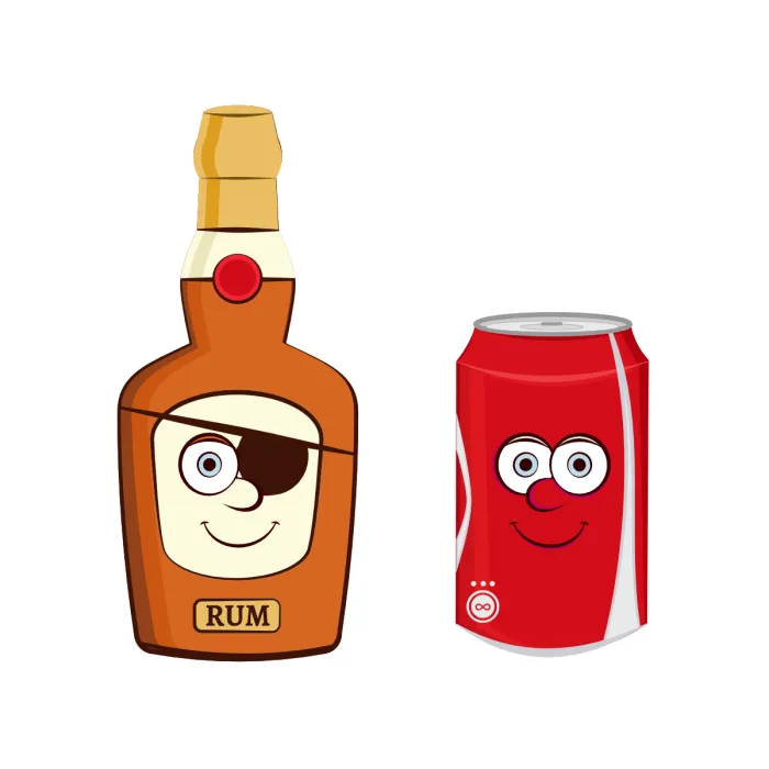 Rum and Coke Original Better Together Cartoon eCard | OllyJolly
